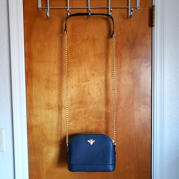 Emperia | Bags | Nwot Black Bee Dome Bag Vegan Saffiano Leather | Poshmark